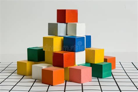Colorful Blocks Shifting In Grid Structure Efficiency And Resource Allocation Concept Stock