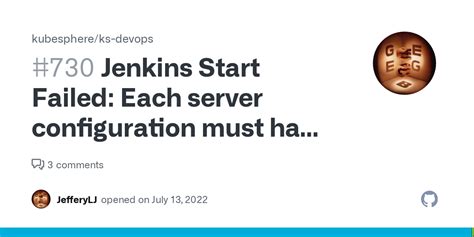 Jenkins Start Failed Each Server Configuration Must Have A Unique Setup At Least Two