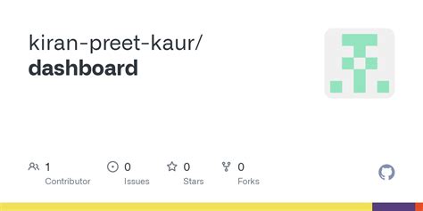 GitHub Kiran Preet Kaur Dashboard