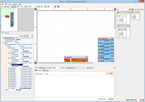 Arduino Nano Matrix Keypad With Visuino
