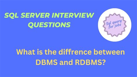 What Is The Diffrence Between DBMS And RDBMS SQL Server Interview SQL Server YouTube