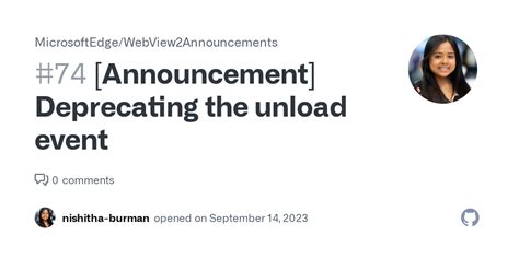 Announcement Deprecating The Unload Event · Issue 74 · Microsoftedge