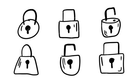 Premium Vector Hand Drawn Lock And Unlock Padlocks Set Of Doodle Protection Security Icons