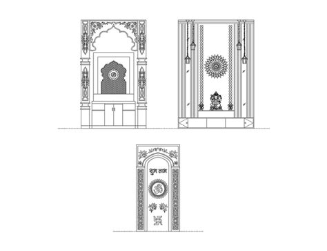 Pooja Mandir Cad Block Download Free Dwg Layak Architect