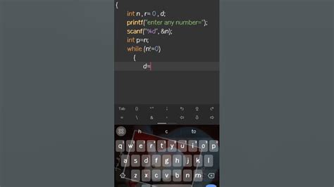 Palindrome Number Using While Loop Coding Programminglanguage Basics
