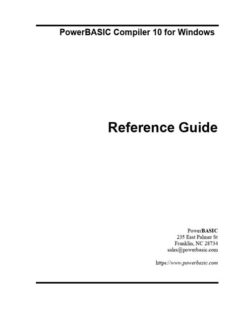 Powerbasic Compiler For Windows V100 Pdf Command Line Interface