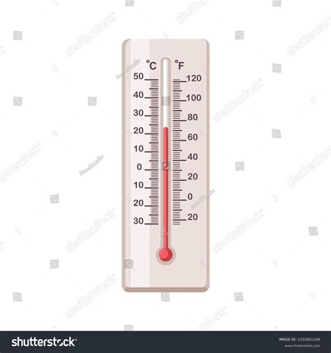 Mercury Thermometer Outdoor Temperature Measurement Analog Stock Vector Royalty Free