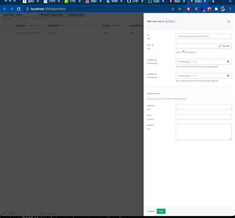Ui For Adding Row To Any Table Issue Supabase Supabase GitHub