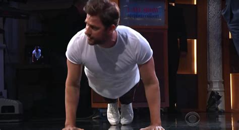 John Krasinski Does Push Ups To Prove His Pecs Are Real