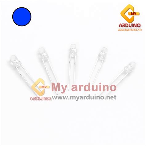 หลอดไฟ Led 3mm หลอดใส สีน้ำเงิน จำนวน 5 ดวง ขาย Arduino อุปกรณ์ Arduino คุณภาพดี ราคาถูก ส่งไว