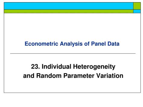 PPT Econometric Analysis Of Panel Data PowerPoint Presentation Free Download ID 931436