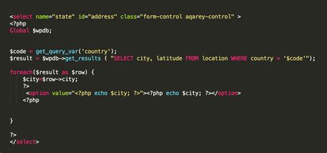 Theme Development Fetch Data From Database With Dropdown Selected