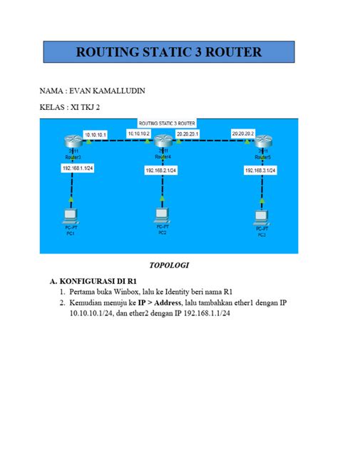 Modul Routing Static 3 Router Pdf Komputer
