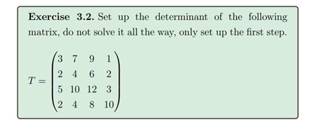 Solved Exercise 3 2 Set Up The Determinant Of The Following