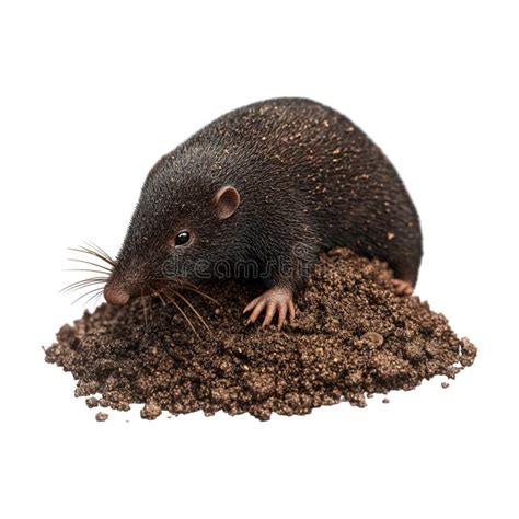 A Mole Digging A Hole In The Ground With A Worm Stock Vector
