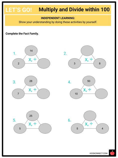 Operations And Algebraic Thinking Multiply And Divide Within 100 3oa7 Part 1 Facts