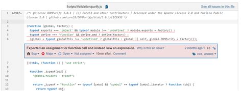 SonarQube Vulnerability Critical Issue Raised In Purify Js Issue Cure DOMPurify