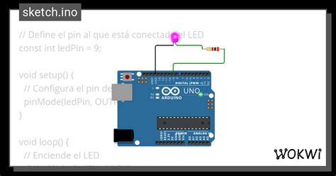 Encendido De 1 Led Wokwi Esp32 Stm32 Arduino Simulator