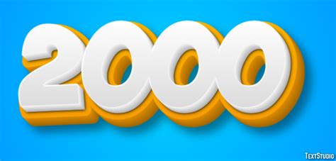 2000 Efecto de texto y diseño de logotipos Número