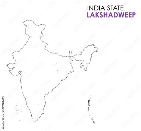 Lakshadweep Map Of Indian State Lakshadweep Map Vector Illustration Lakshadweep Vector Map On