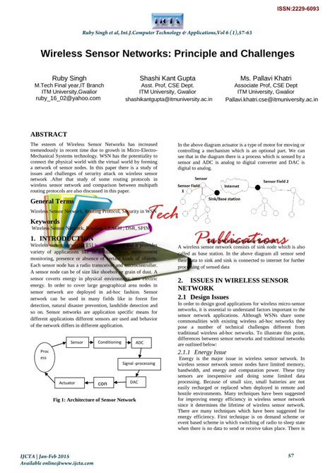 Pdf Wireless Sensor Networks Principle And Challenges Sensor