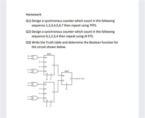 Solved Homework Q Design A Synchronous Counter Which Count Chegg