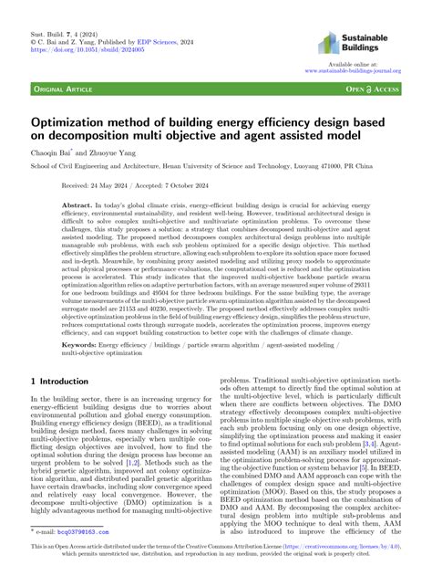 PDF Optimization Method Of Building Energy Efficiency Design Based On Decomposition Multi