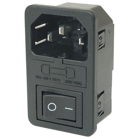 IEC Inlet Fused And Switched Rapid Electronics
