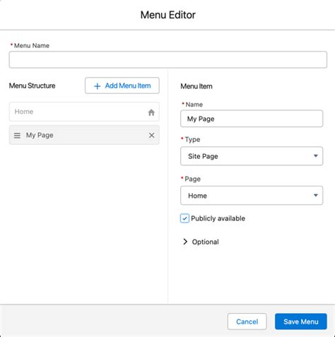 Create A Custom Navigation Menu Component Lwr Sites For Experience Cloud Salesforce Developers