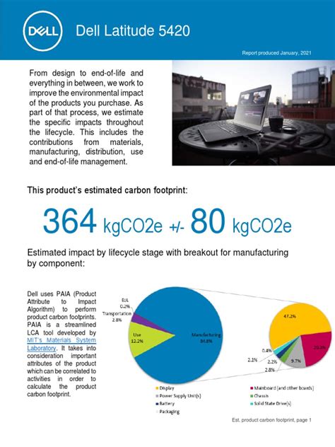 Latitude 5420 Pcf Datasheet Pdf Carbon Footprint Life Cycle