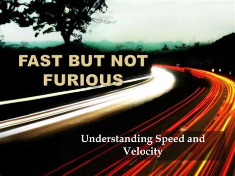 Speed And Velocity PPTX