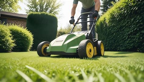 Man Pruning Machine Cutting Trimming Grass 3 Premium Ai Generated Image