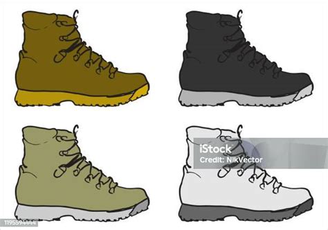 신발 스케치 스타일로 손으로 그린 신발의 벡터 그림입니다 0명에 대한 스톡 벡터 아트 및 기타 이미지 0명 걷기 검은색