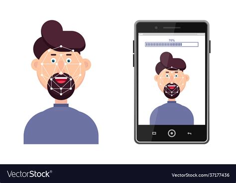 Facial Id Recognition Royalty Free Vector Image
