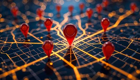 location pin icon and gps navigation map modern wayfinding and digital mapping concept stock