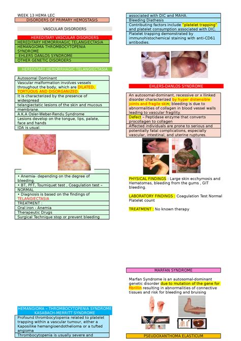 WEEK HEMA LEC TRANSES WEEK HEMA LEC DISORDERS OF PRIMARY HEMOSTASIS VASCULAR DISORDERS
