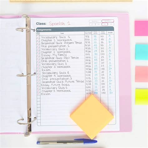 Student Assignment Tracker Free Pdf Download