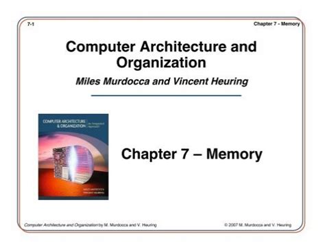 Computer Architecture and Organization Chapter â Memory IIUSA