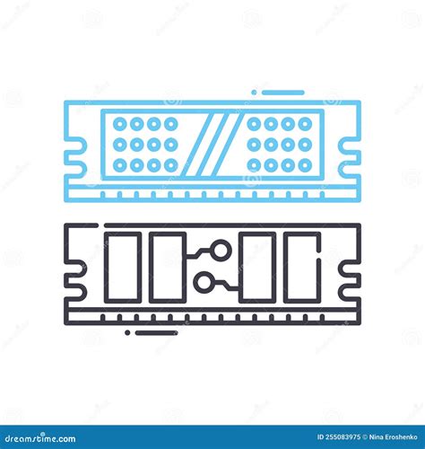 Computer Memory Line Icon Outline Symbol Vector Illustration Concept
