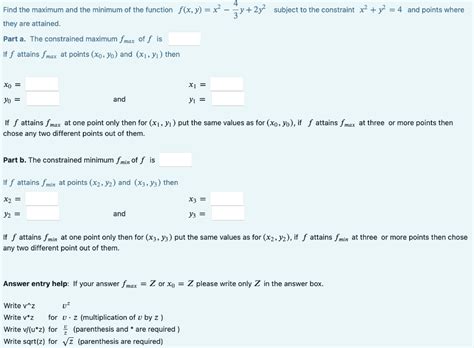 Solved Find The Maximum And The Minimum Of The Function Chegg