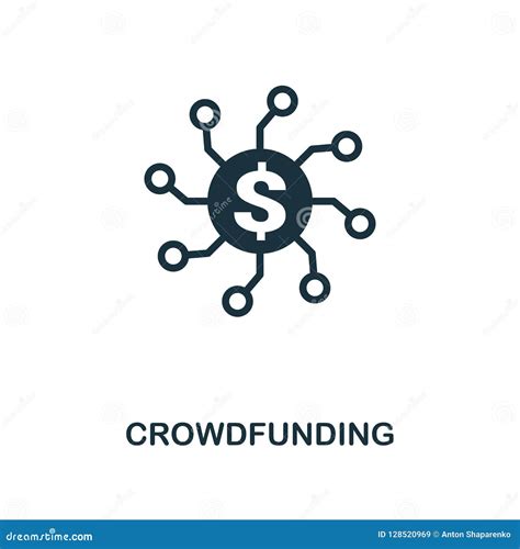 Crowdfunding Icon Monochrome Style Design From Fintech Icon Collection