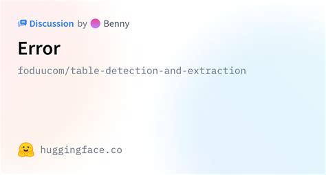 Foduucomtable Detection And Extraction · Error