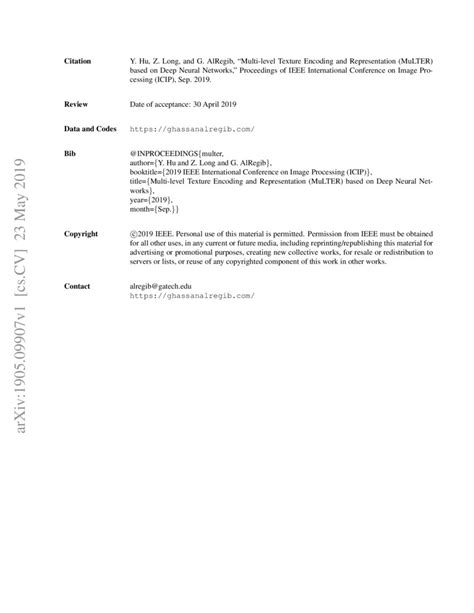 Multi Level Texture Encoding And Representation Multer Based On Deep
