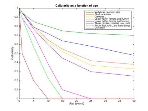 3 Bone Marrow Cellularity Data Plotted As A Function Of Age Data From Download Scientific