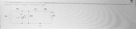 Solved Find The Time Constant Of First Order Transient