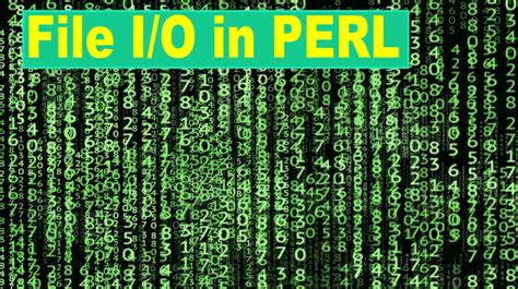 File Io In Perl ~ Learn And Design Semiconductors