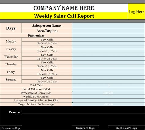 Sales Call Sheet Template