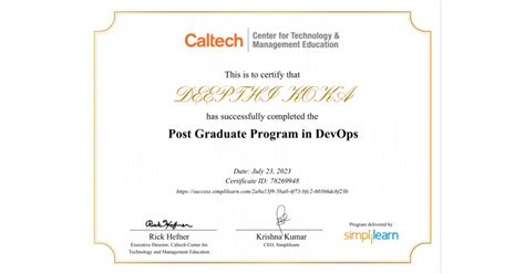 Deepthi Koka On Linkedin Post Graduate Program In Devops • Deepthi Koka • Simplilearn