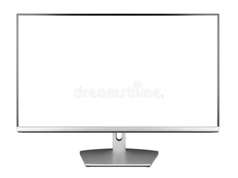 Modern Silver Black Led Computer Flat Screen Display Monitor Isolated