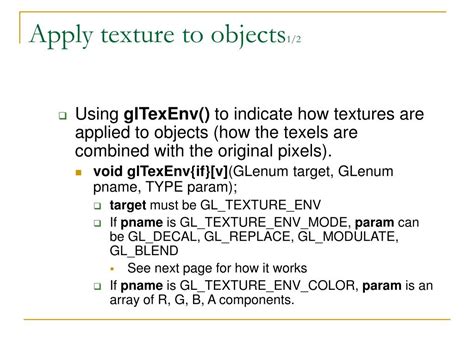 Ppt Texture Mapping In Opengl Powerpoint Presentation Free Download